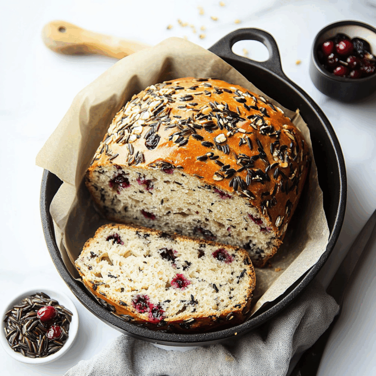 No-Knead Cranberry Wild Rice Bread